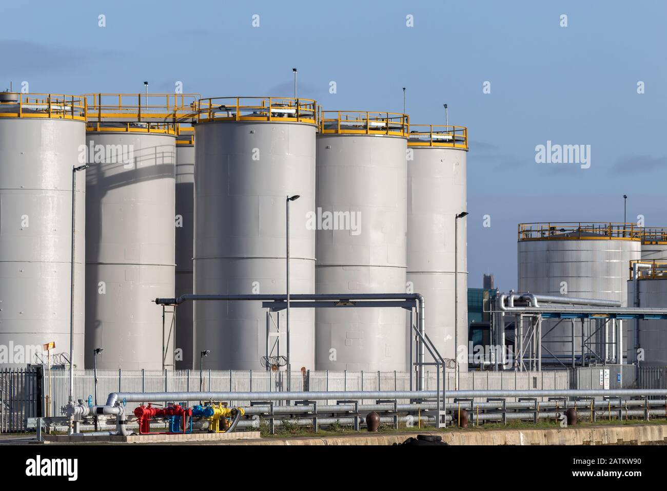 Storage tanks, United Molasses group, Alfred dock, Birkenhead Stock ...