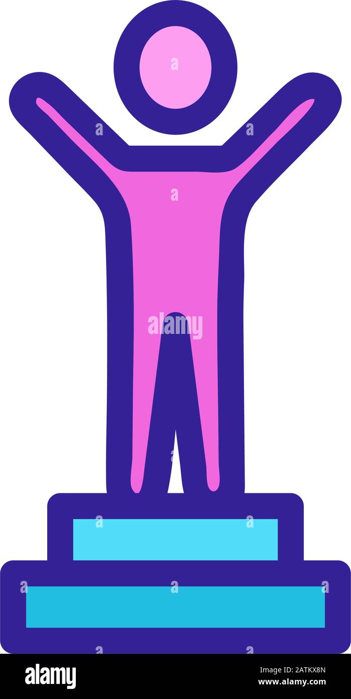 the winner on the stage icon vector. Isolated contour symbol ...