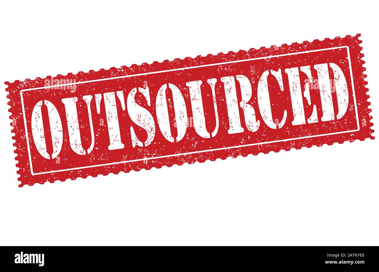 Outsourced sign or stamp on white background, vector illustration Stock ...