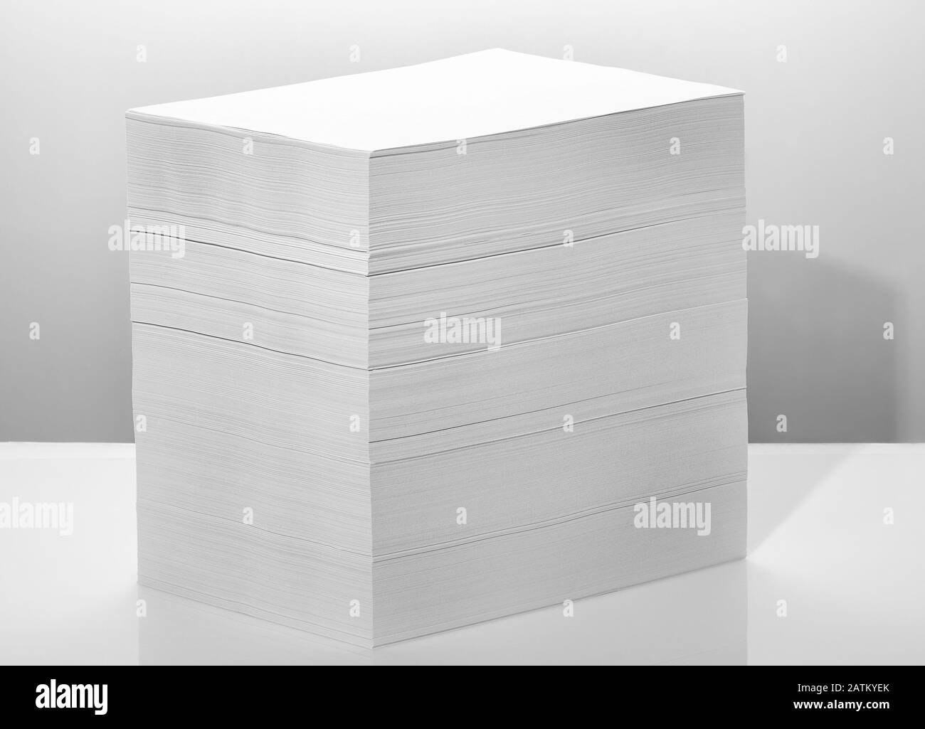 Stack of office paper, on a white background. Concept, minimalism Stock ...