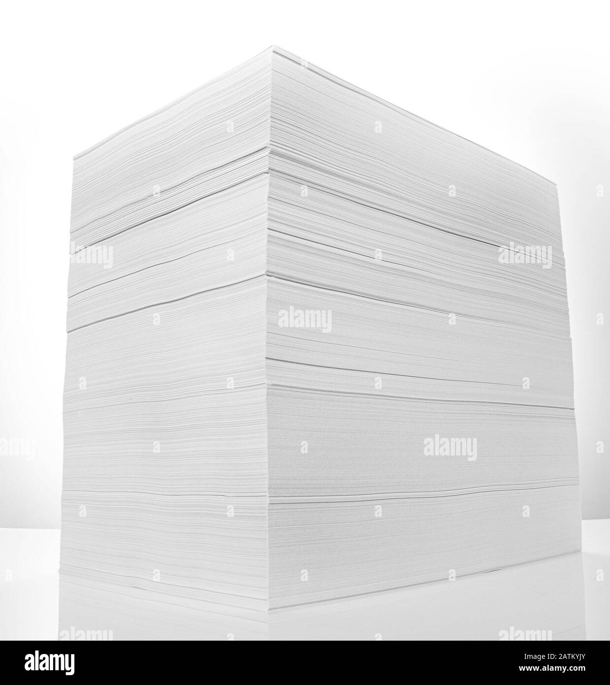 Stack of office paper, on a white background. Concept, minimalism Stock ...