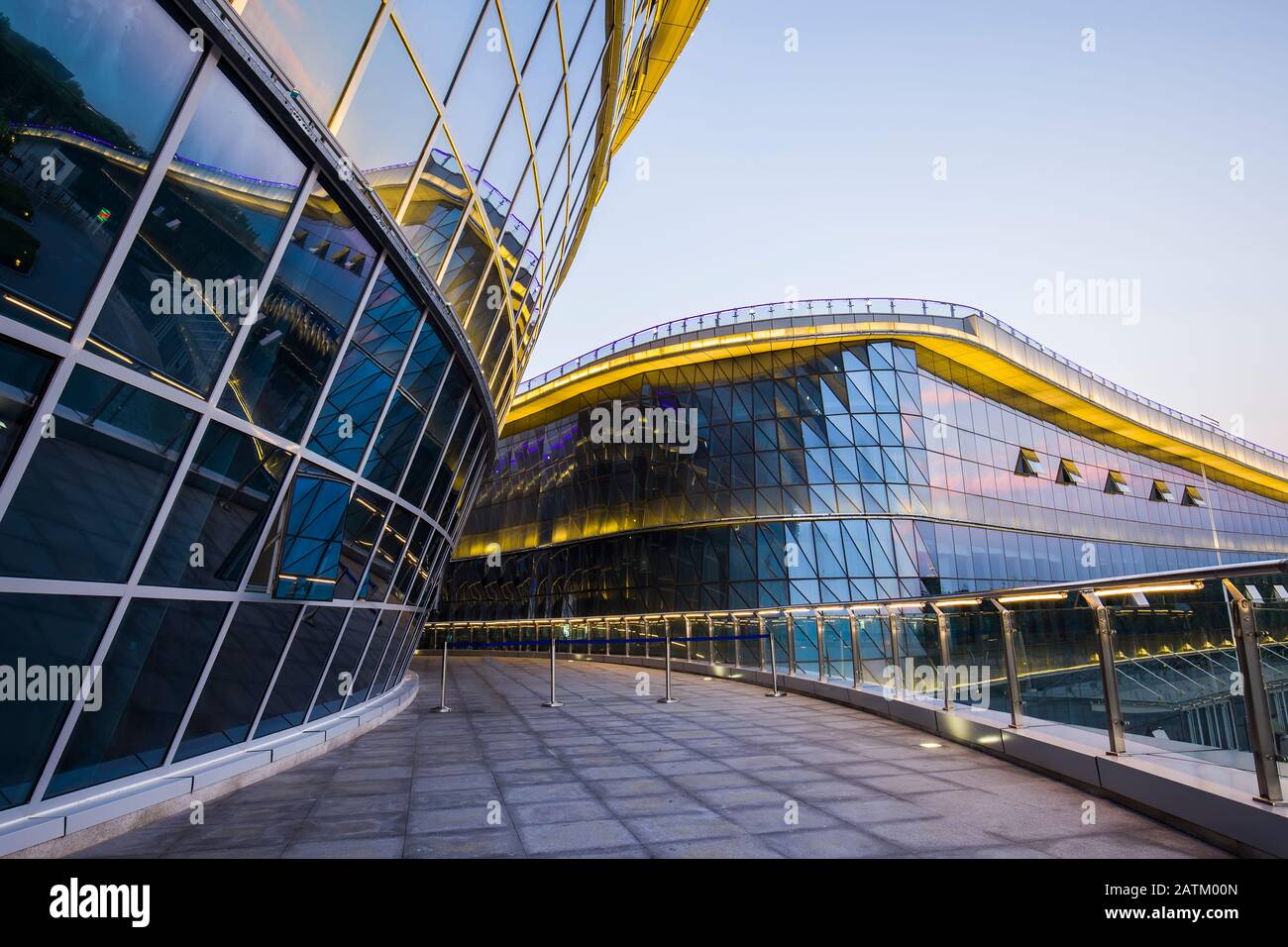Glass curtain wall construction and channel Stock Photo - Alamy