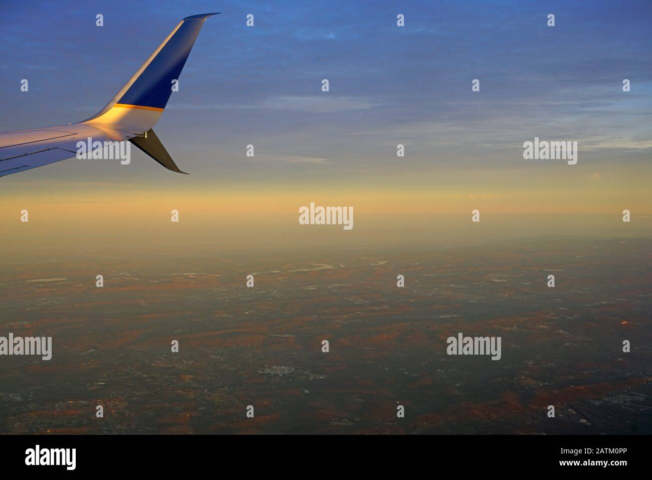 NEWARK, NJ -24 JAN 2020- View of a winglet from a Boeing 737-800 from ...