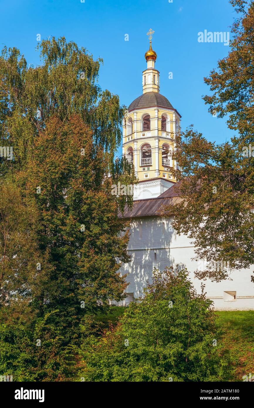 Exterior view of St. Paphnutius Borovsky Monastery from river Isterma ...