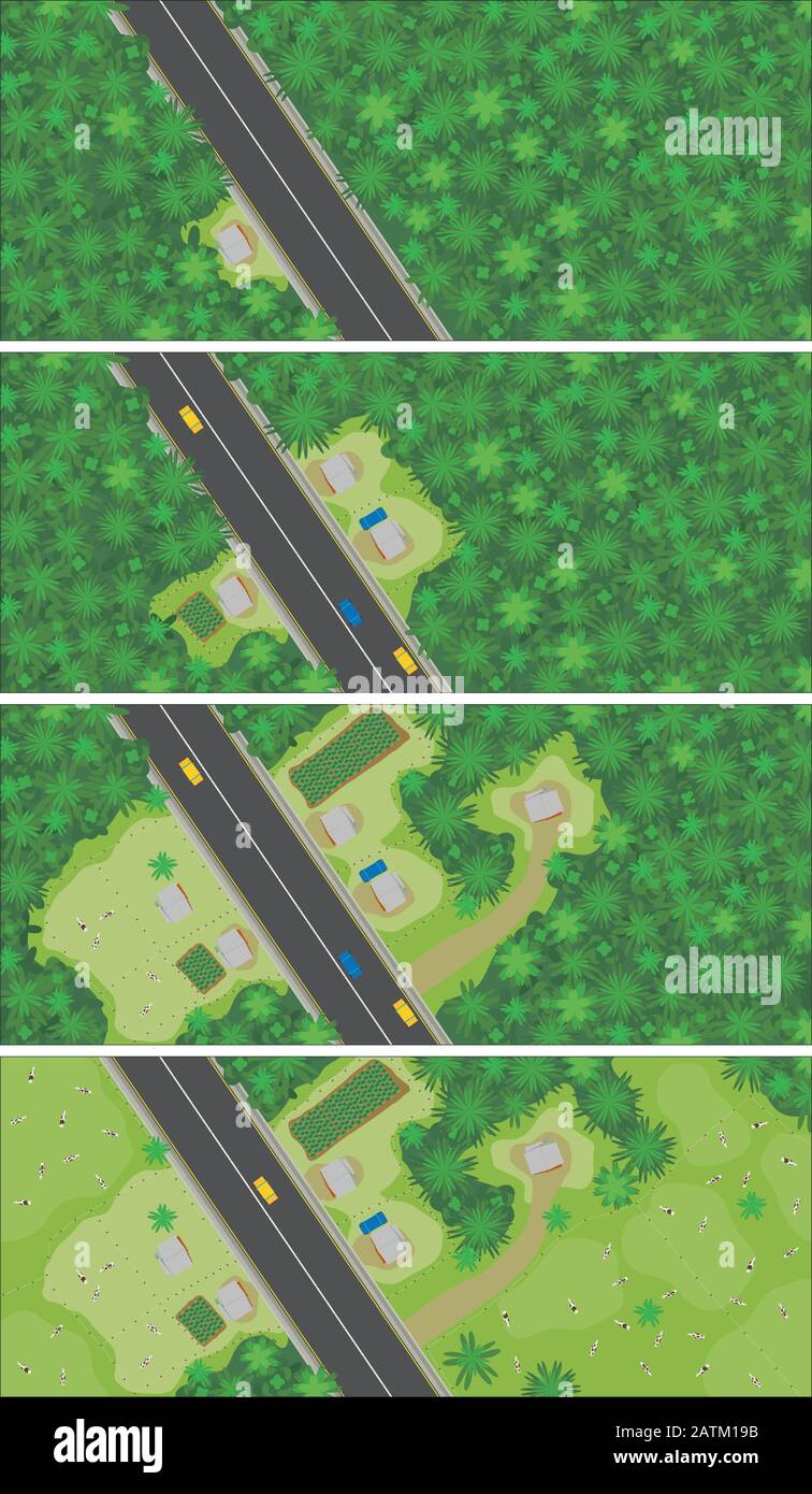 In the middle of the countryside Stock Vector Images - Alamy