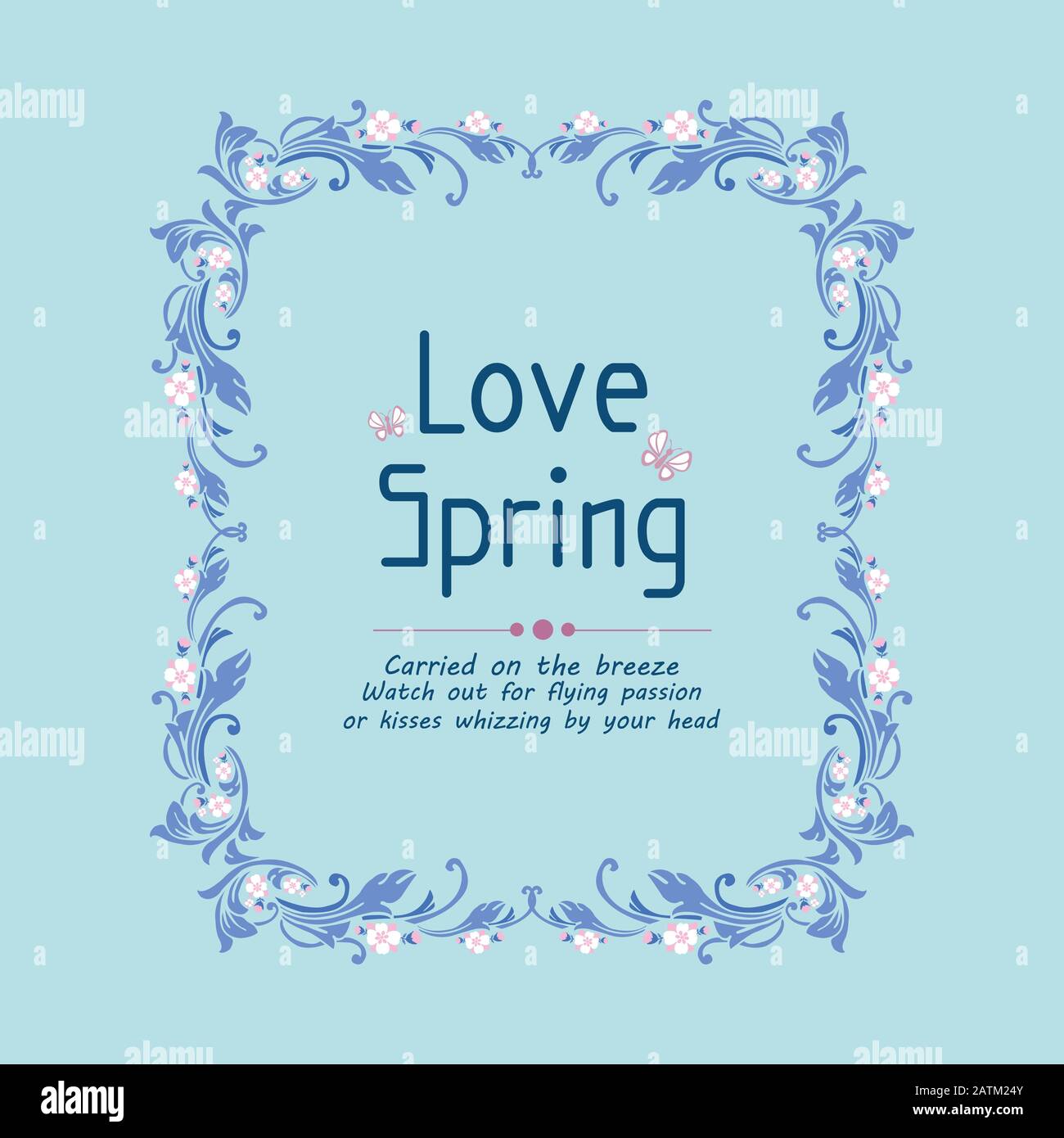 Wallpaper design for love spring card, with elegant leaf and floral ...