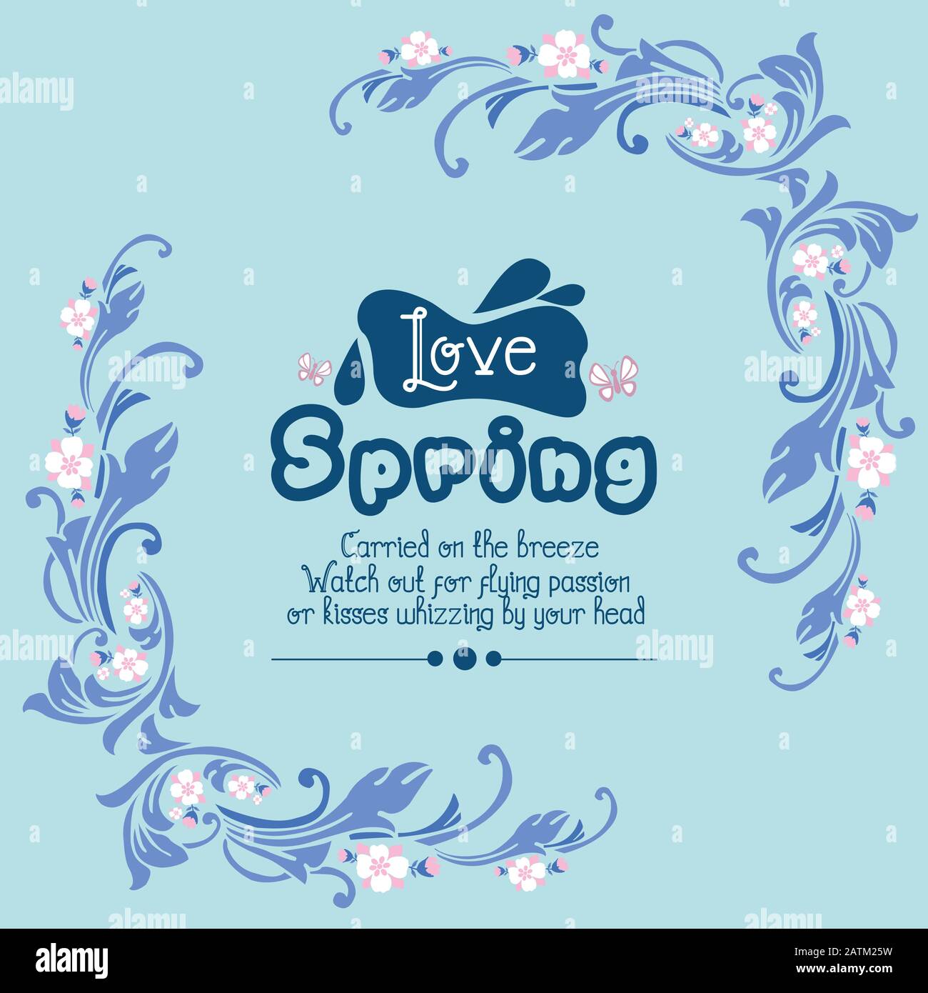Wallpaper design for love spring card, with elegant leaf and floral ...