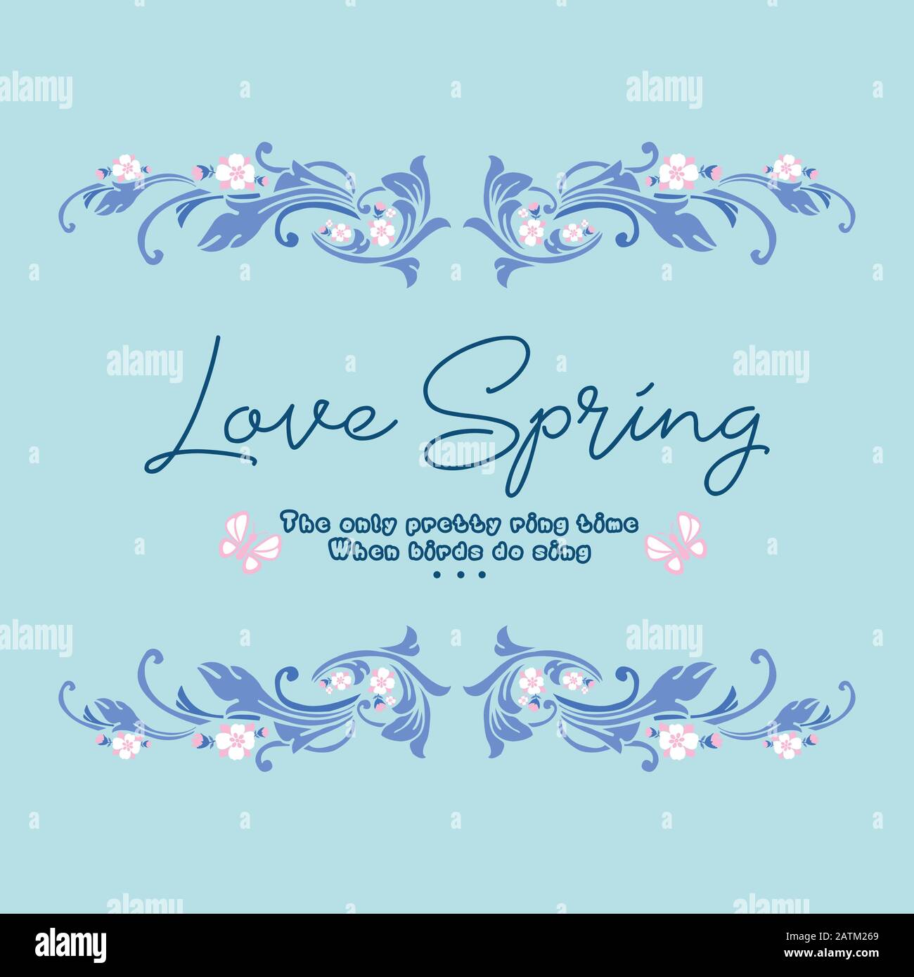 Wallpaper design for love spring card, with elegant leaf and floral ...