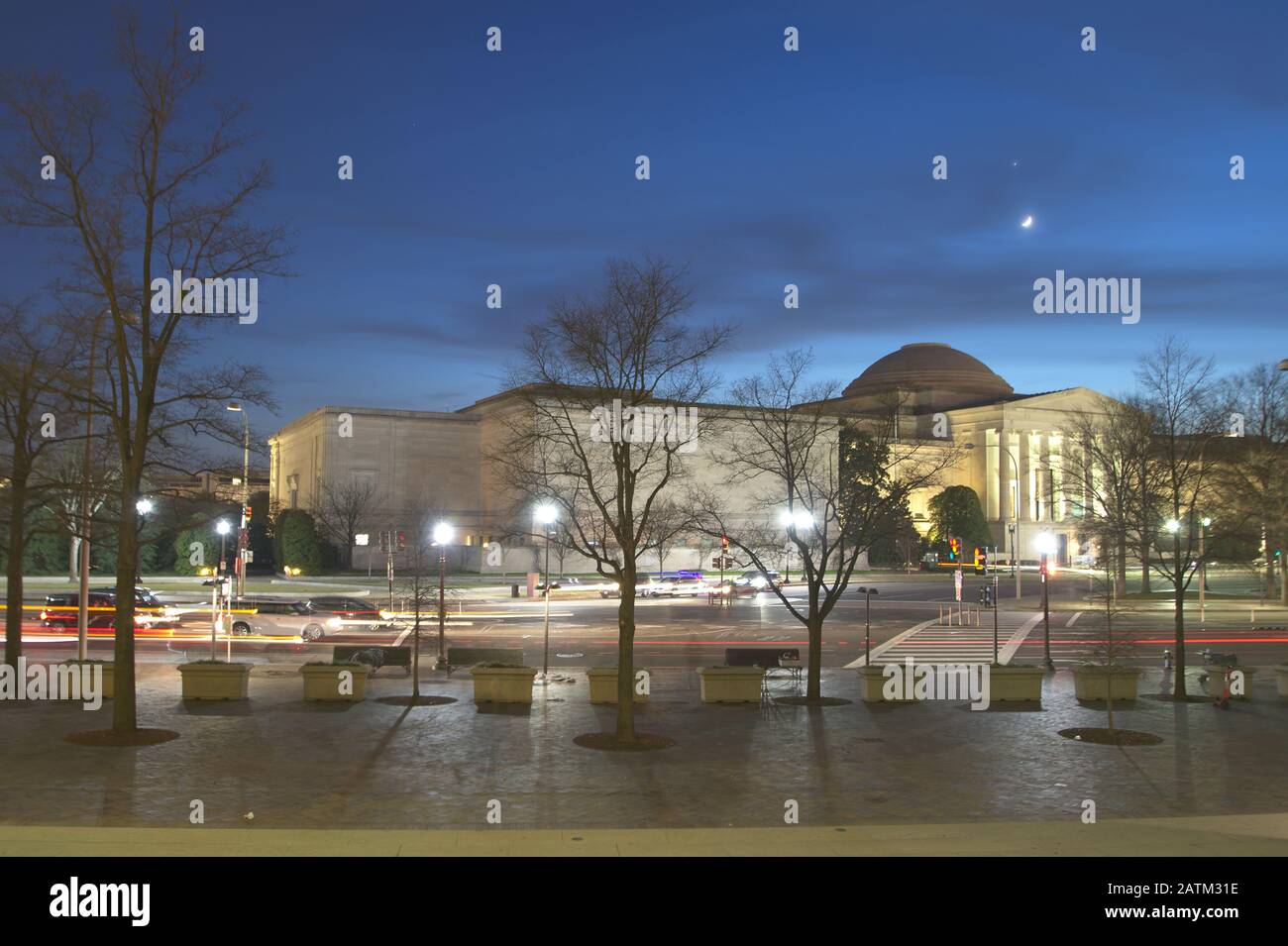 Museum of Natural History exterior at night Stock Photo - Alamy