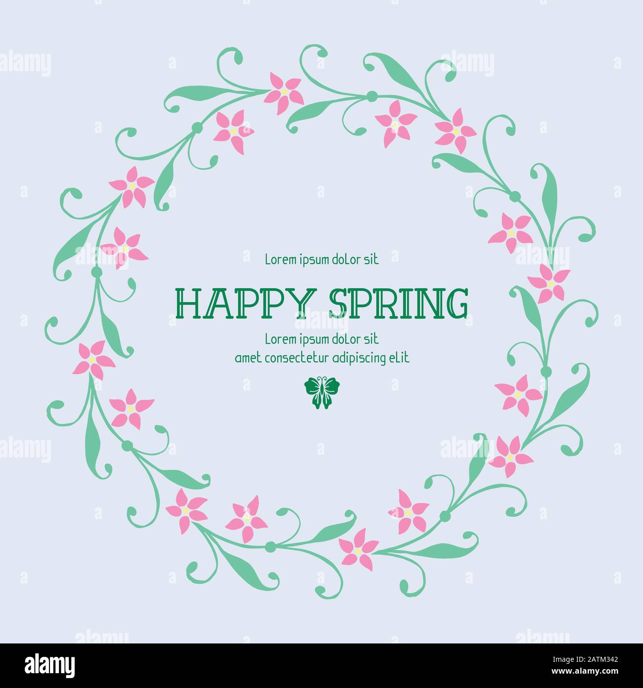 Beautiful greeting card design for happy spring, with cute leaf and ...