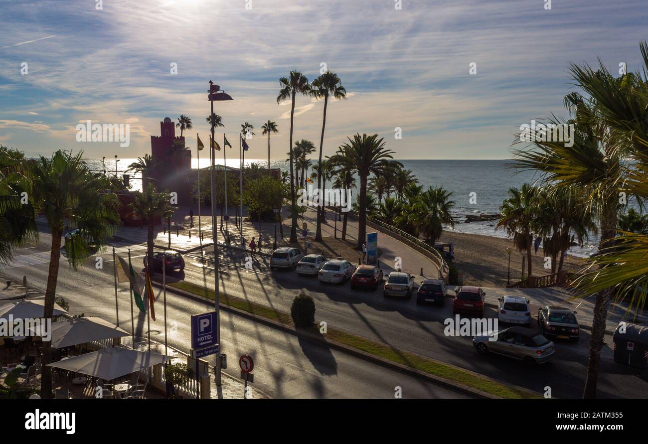 Aerial of seaside promenade Stock Photo - Alamy