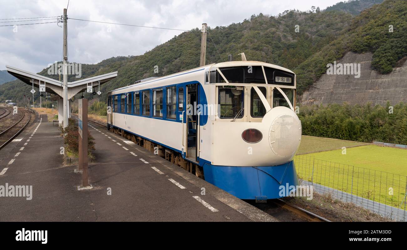 A Shikoku Railway Company (JR Shikoku) Tetsudo Hobby Train rail car at ...