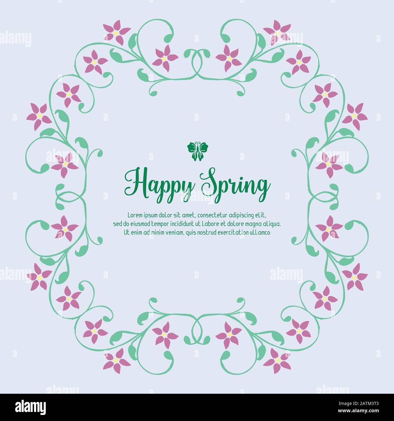 Seamless Shape pattern of leaf and floral frame, for happy spring ...