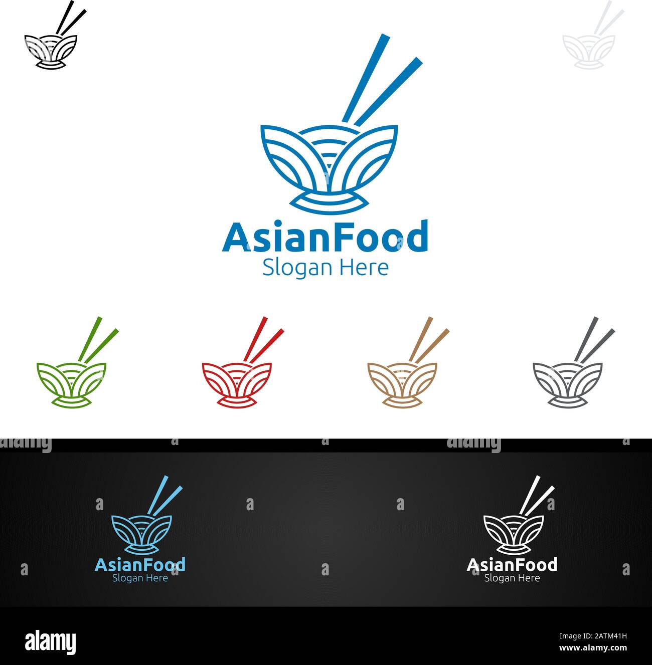 Asian Food Logo for Nutrition or Supplement Concept Stock Vector Image ...
