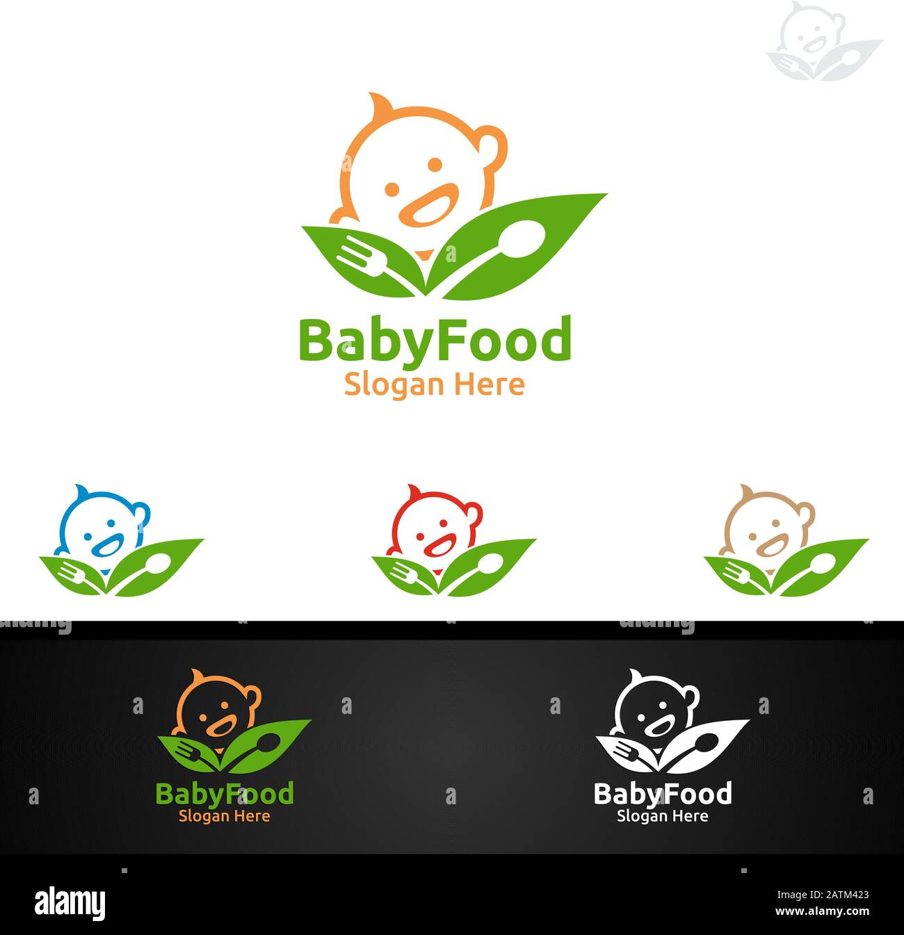 Baby Food Logo for Nutrition or Supplement Concept Stock Vector Image ...