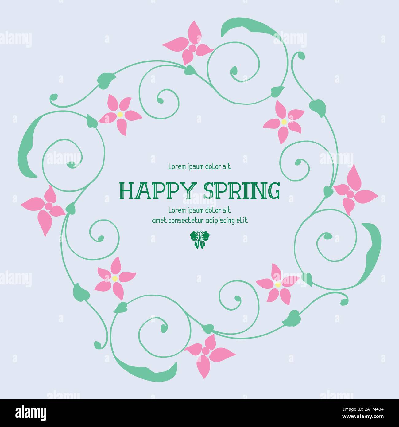 Poster wallpapers design for happy spring, with antique leaf and flower ...