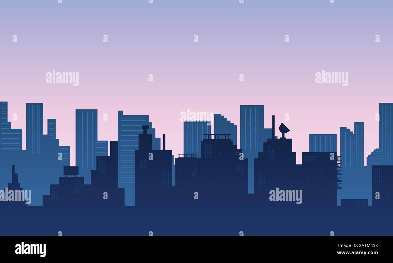 Dusk view with many buildings mall at urban Stock Vector Image & Art ...