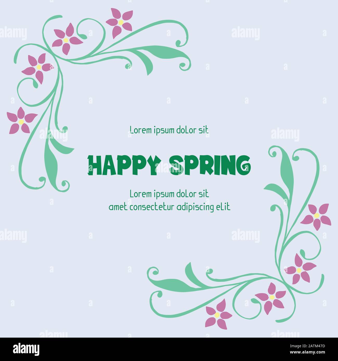 Beautiful Decorative of leaf and floral frame, for happy spring ...