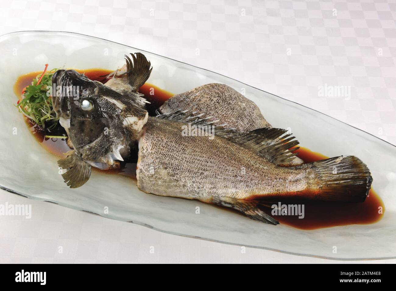 Food portrait of steamed fish Stock Photo - Alamy