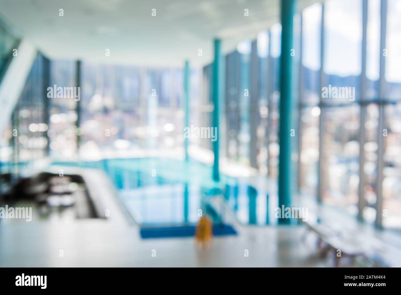Indoor swimming pool in blur background. Abstract blurry swimming pool ...