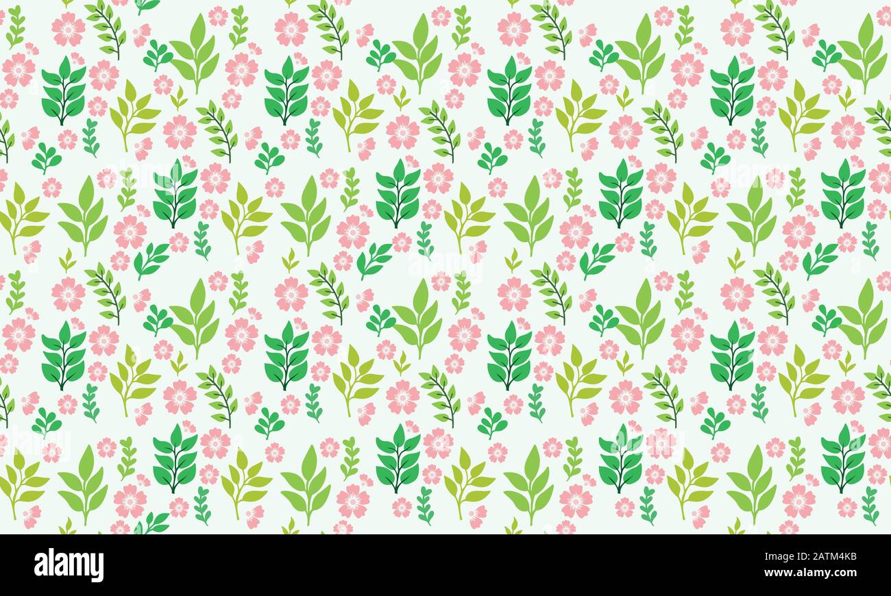 Elegant floral pattern background for spring, with leaf and flower ...