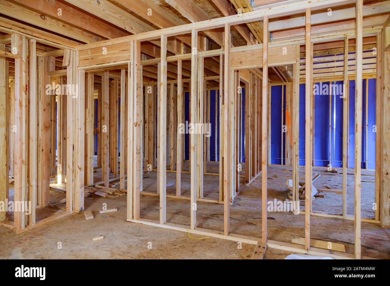 Framing beam of new house under construction home beam construction ...