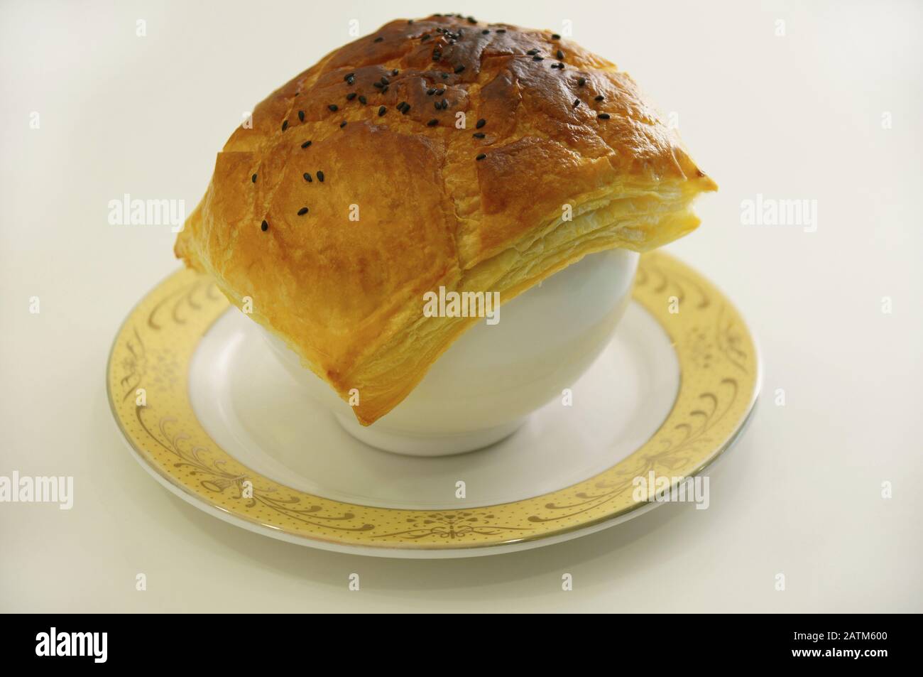 Food portrait of Puff Pastry Soup Stock Photo - Alamy