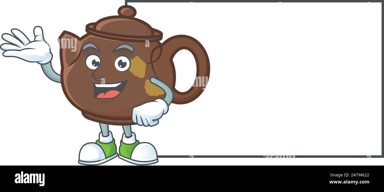 Smiley teapot with whiteboard cartoon character design Stock Vector ...