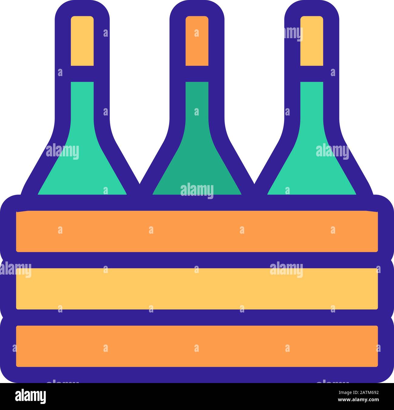 a box of wine icon vector. Isolated contour symbol illustration Stock ...