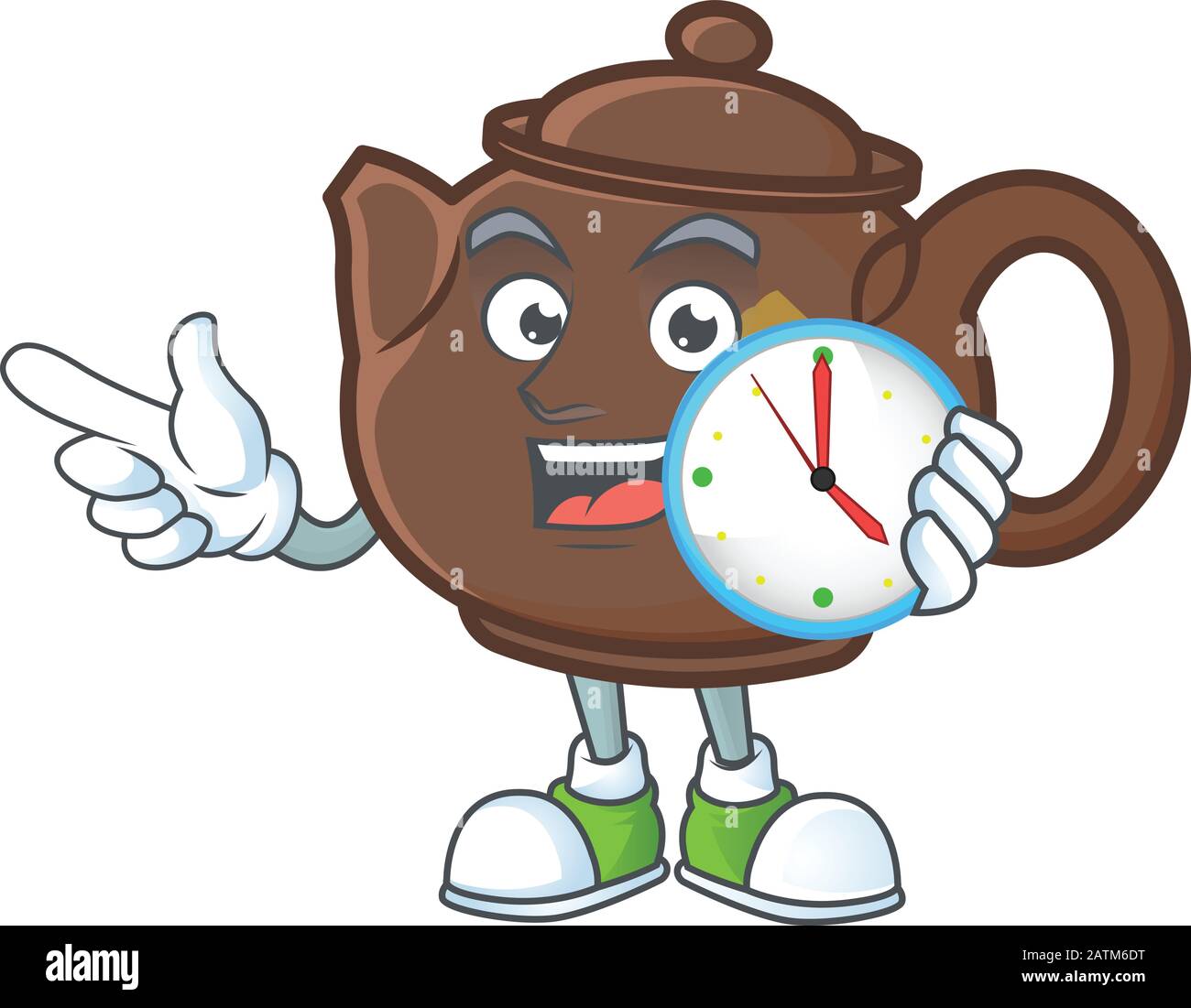cartoon character style teapot having a clock Stock Vector Image & Art ...