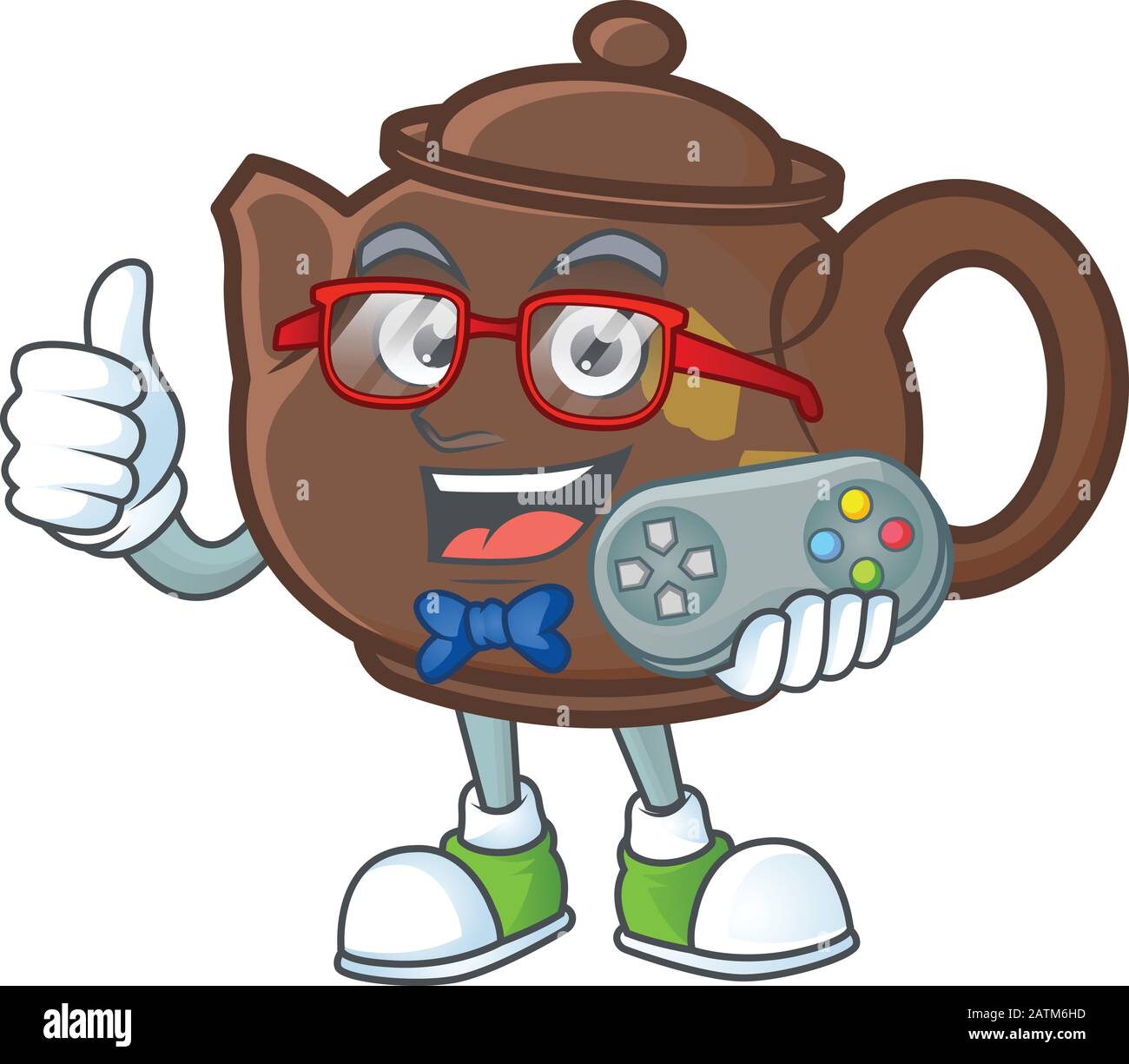 Smiley gamer teapot cartoon mascot design style Stock Vector Image ...