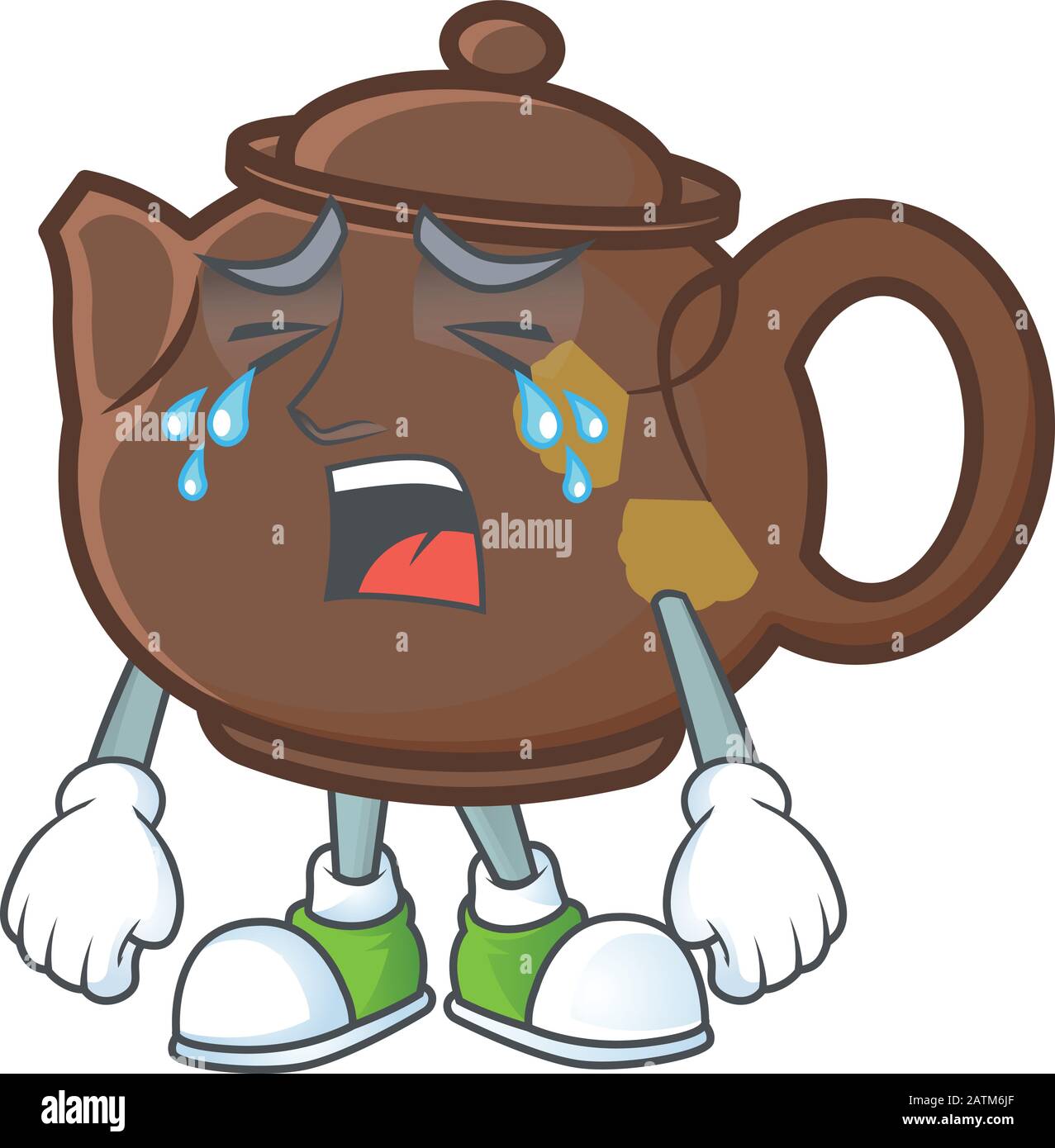 Sad of teapot cartoon character mascot style Stock Vector Image & Art ...