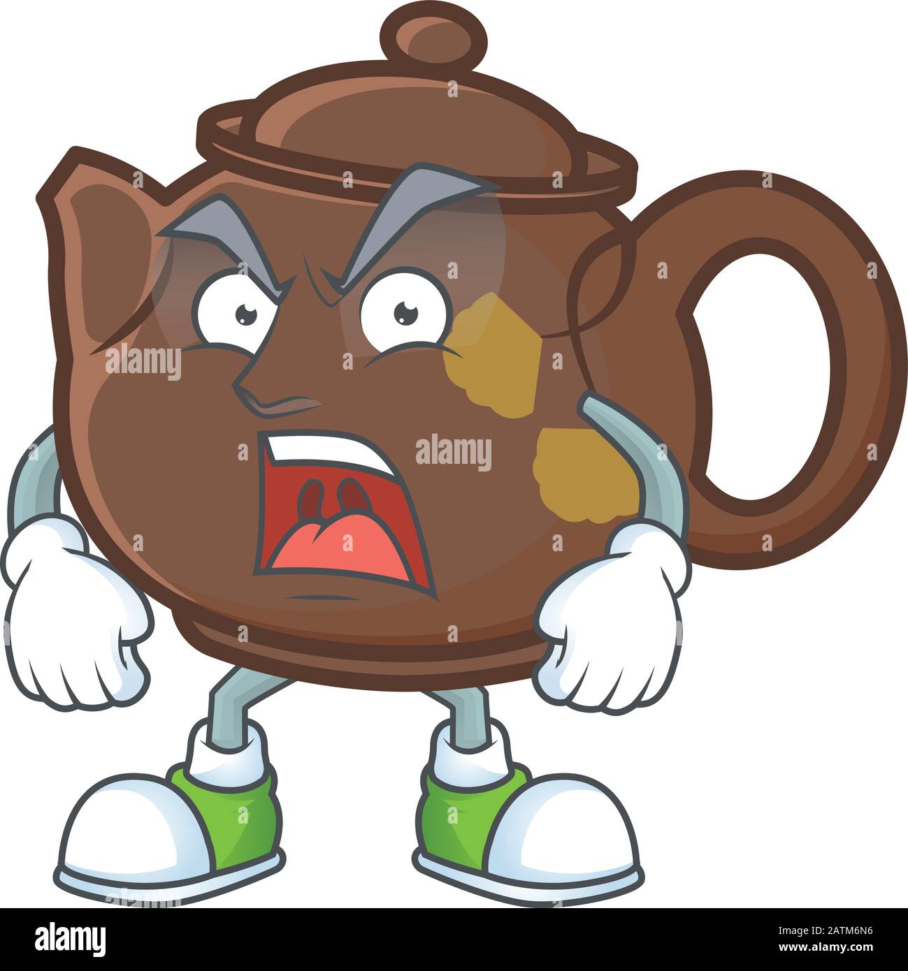Teapot cartoon character design having angry face Stock Vector Image ...