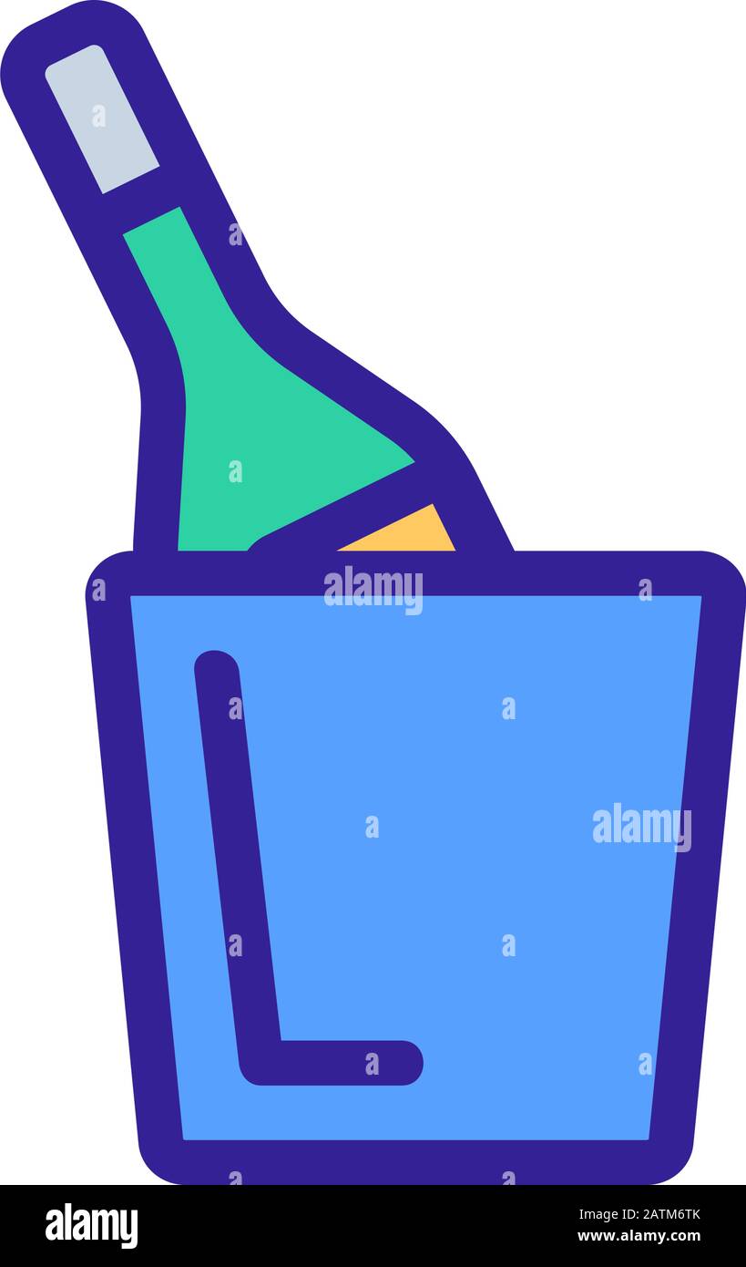 chilled wine icon vector. Isolated contour symbol illustration Stock ...