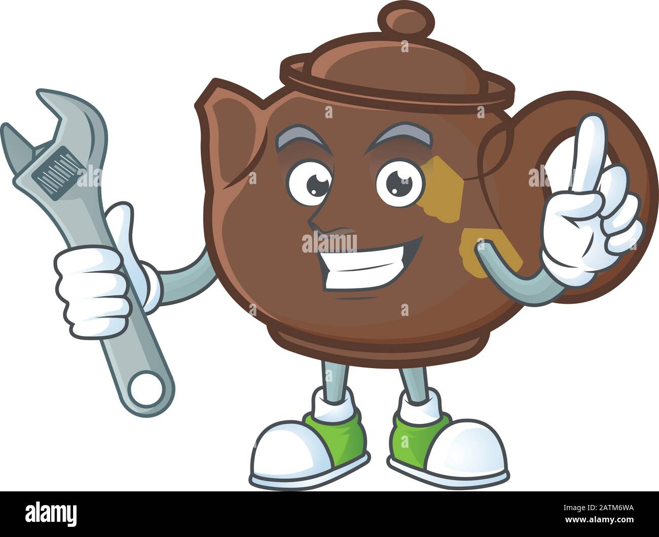 Smart Mechanic teapot cartoon character design style Stock Vector Image ...