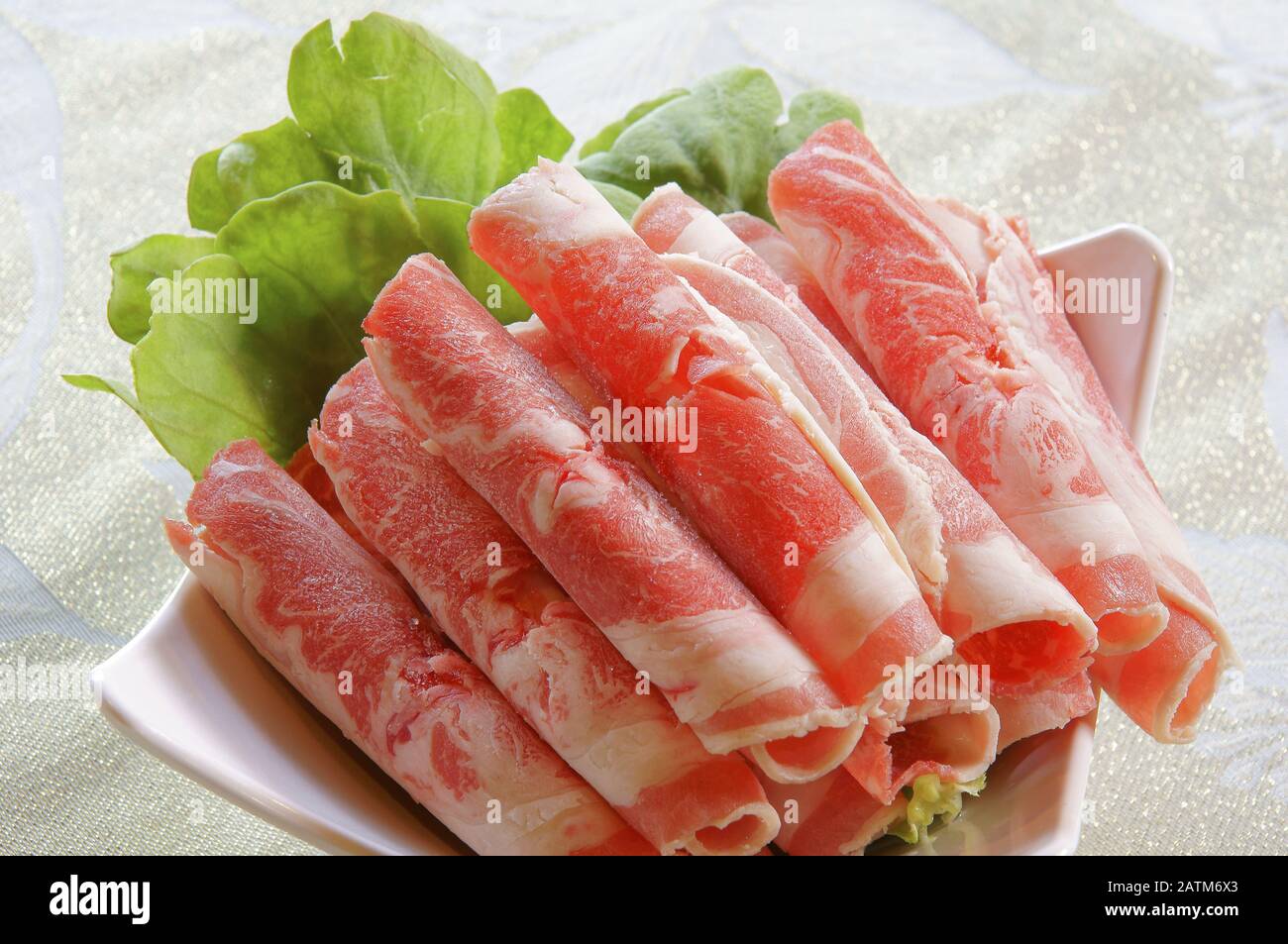 Food portrait of pork slices Stock Photo - Alamy