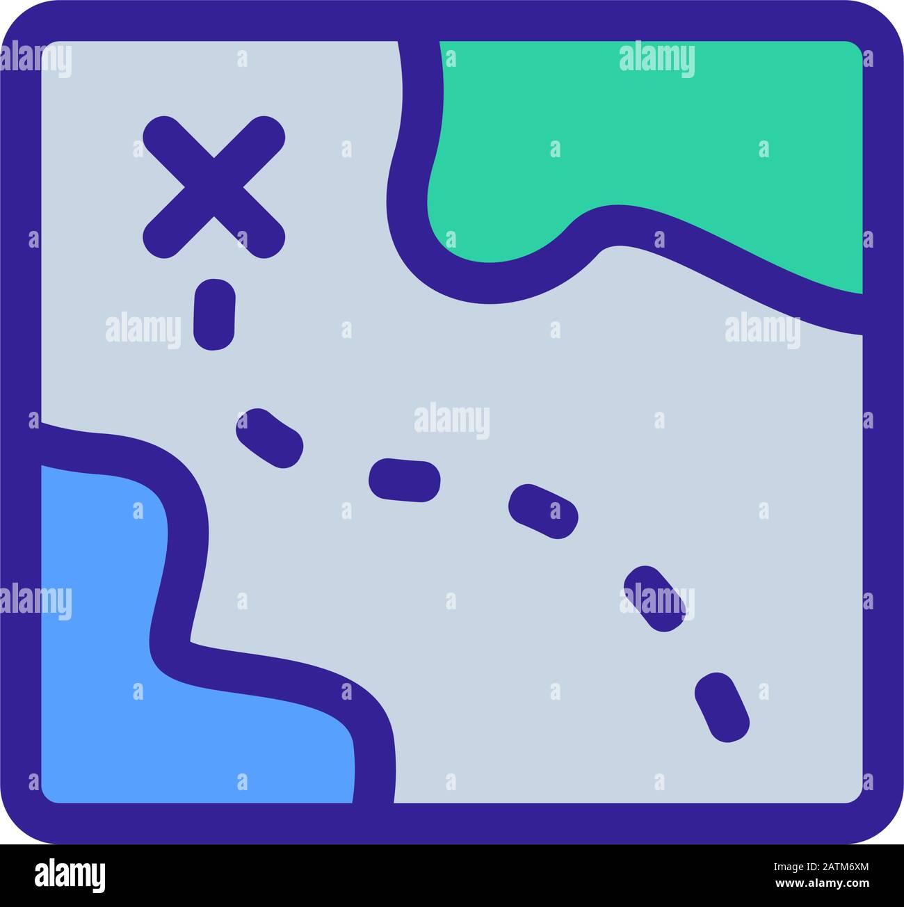 Treasure map icon vector. Isolated contour symbol illustration Stock ...