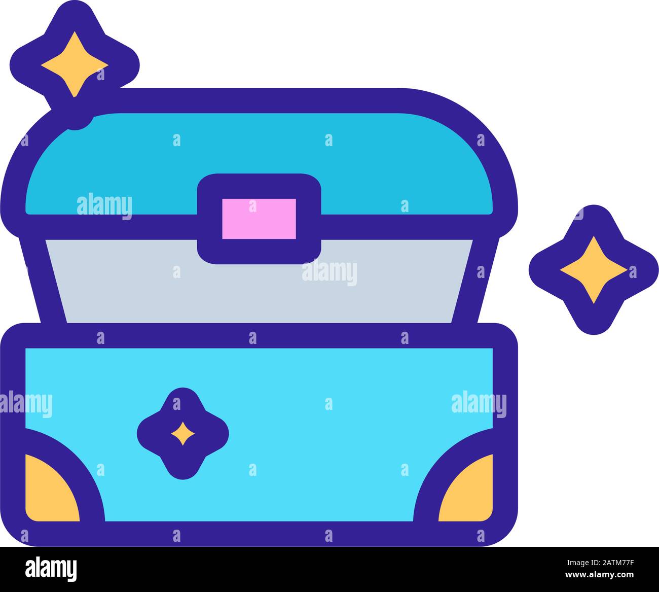 Magic chest icon vector. Isolated contour symbol illustration Stock ...