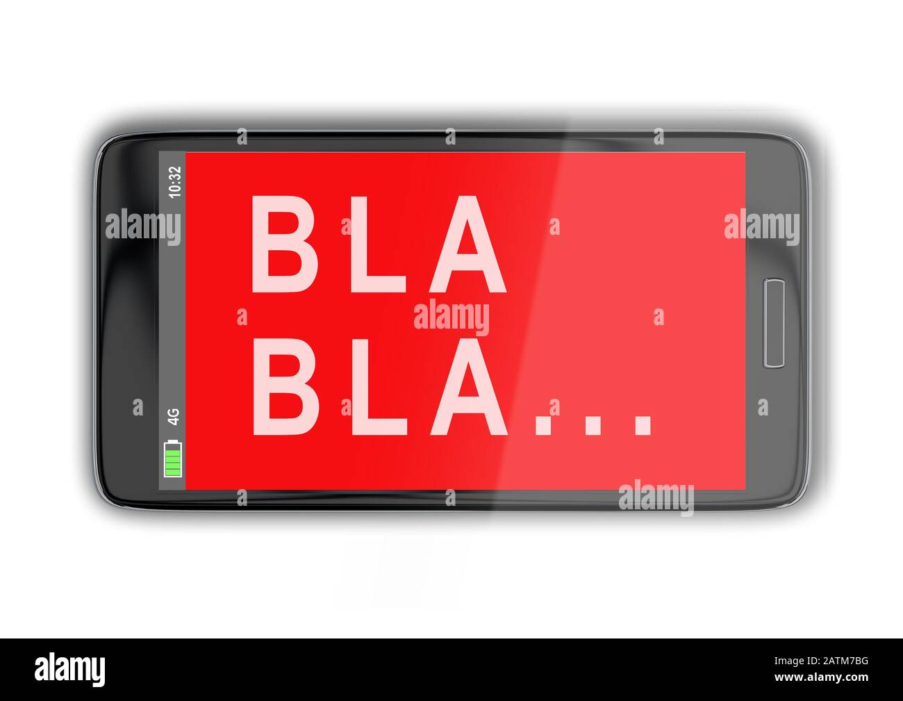 3D illustration of BLA BLA … title on cellular screen, isolated on ...
