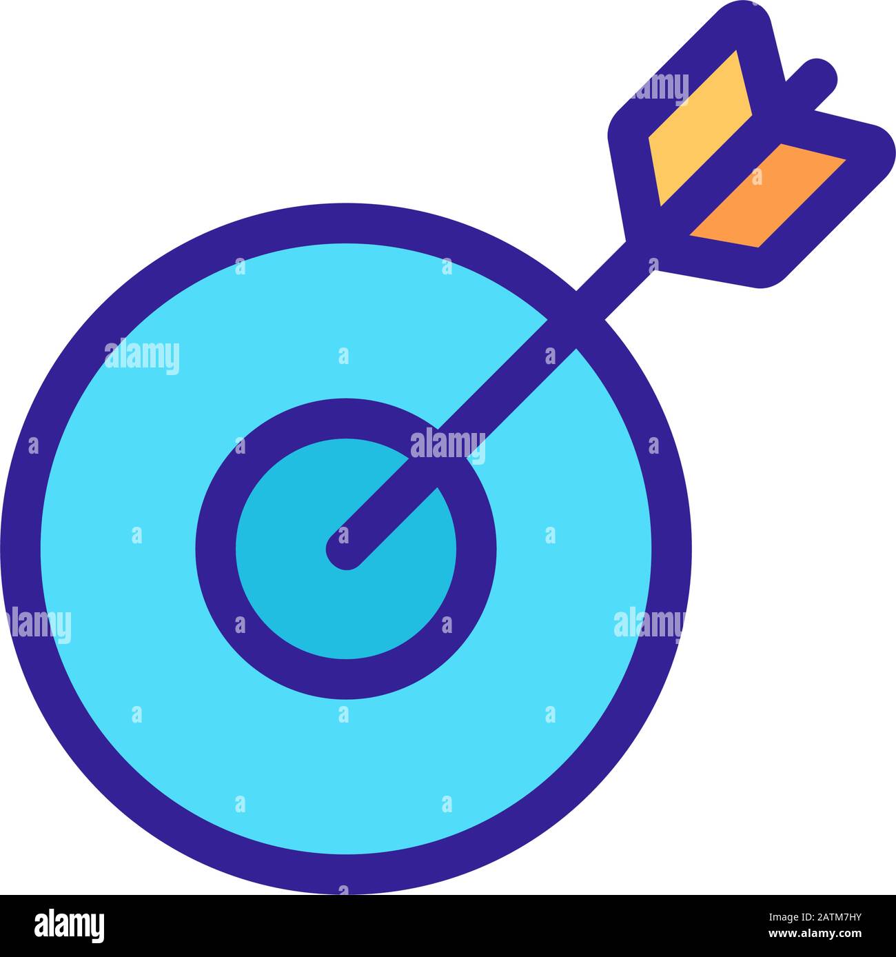 Target and arrow icon vector. Isolated contour symbol illustration ...