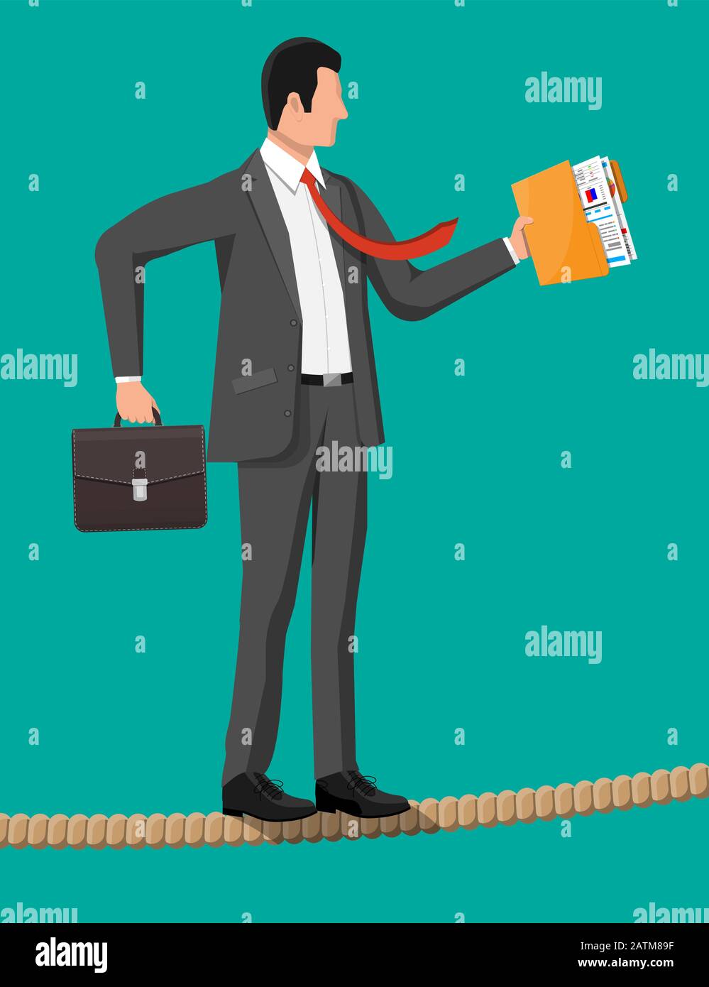 Man walking tightrope in suit Stock Vector Images - Alamy