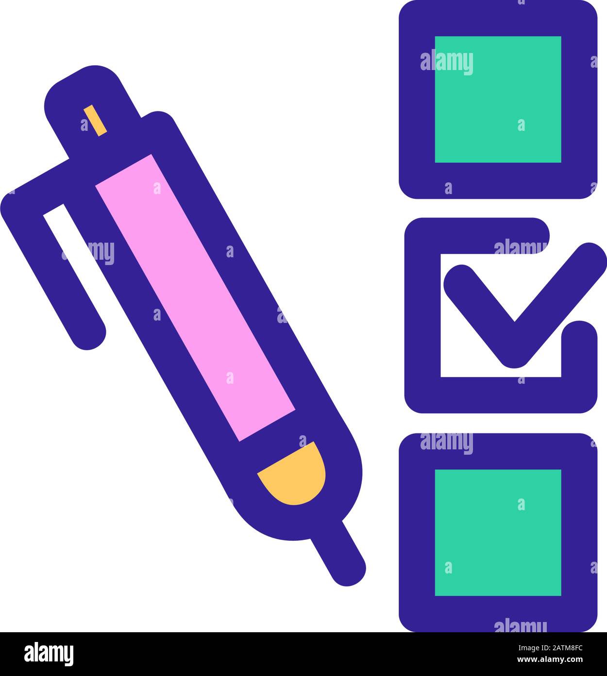 filling out the questionnaire is the vector icon. Isolated contour ...