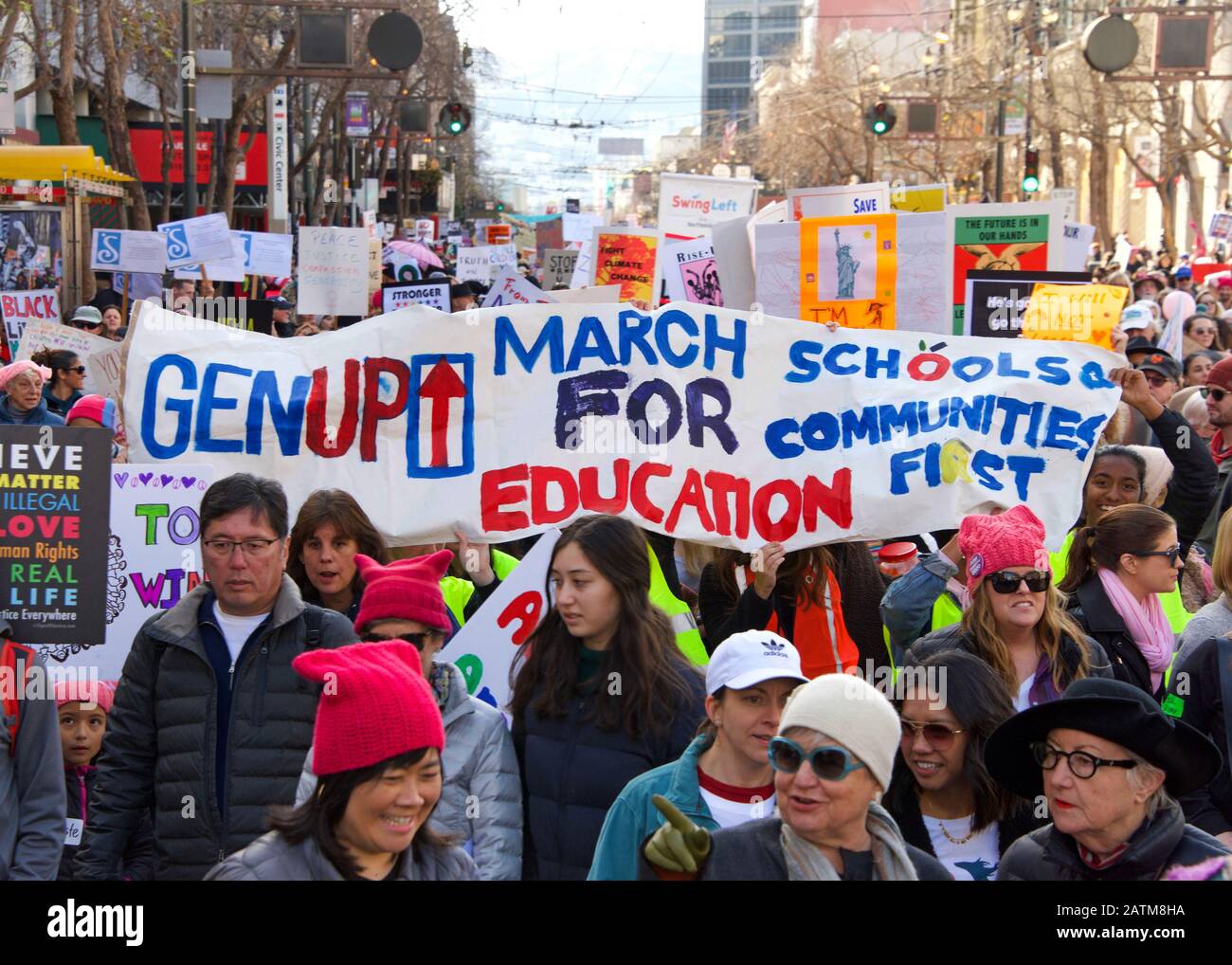 San Francisco, CA - Jan 18, 2020: Unidentified participants in the ...