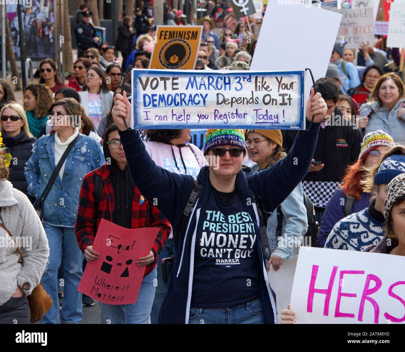 San Francisco, CA - Jan 18, 2020: Unidentified participants in the ...