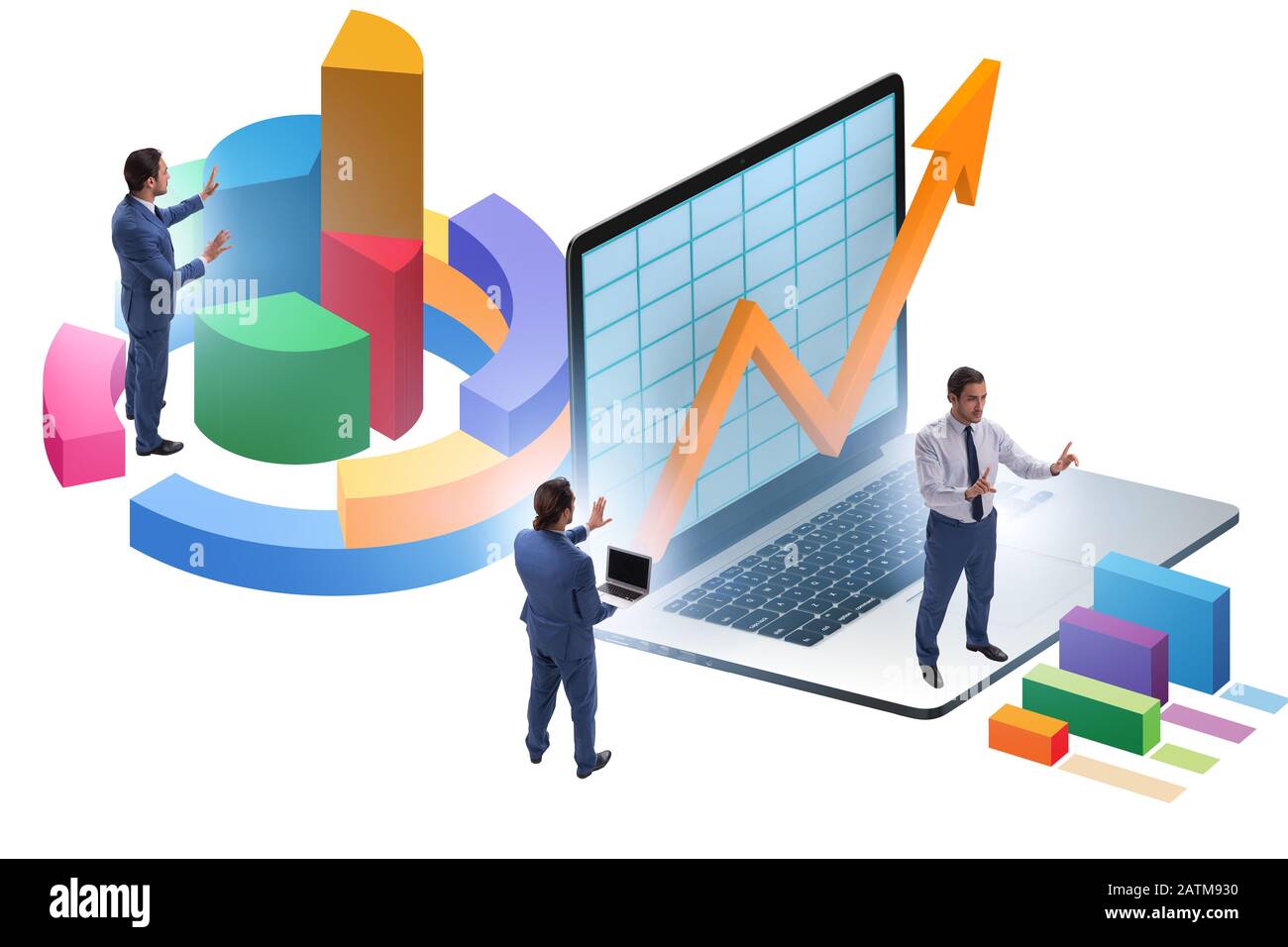 The trader working in technical visualization environment Stock Photo ...