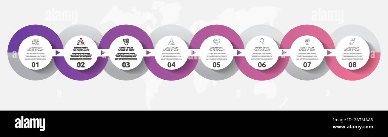 Vector template circle infographics. Business concept with 8 options ...