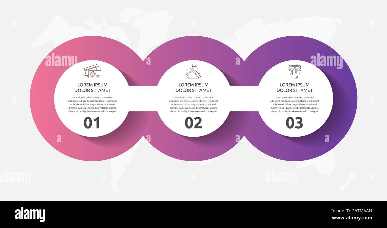 Vector template circle infographics. Business concept with 3 options and parts. Three steps for ...
