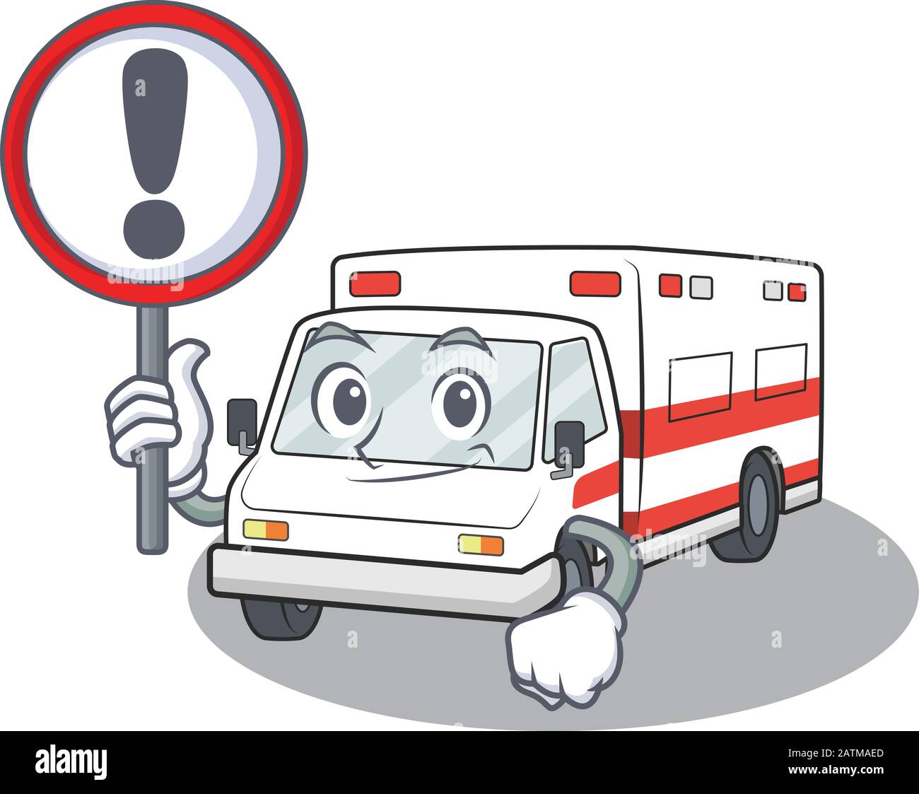cool and funny ambulance raised up a Sign Stock Vector Image & Art - Alamy