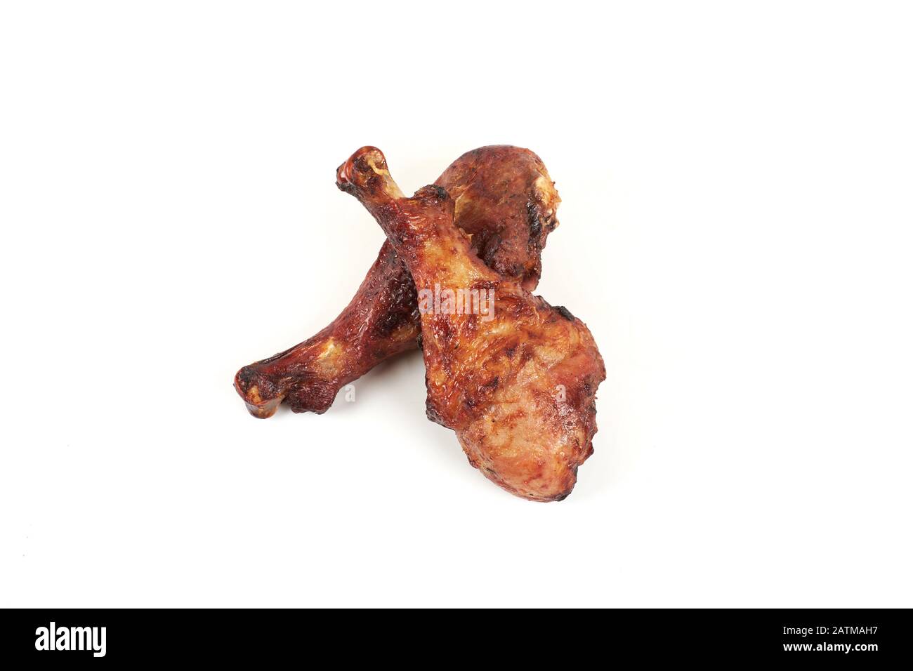 roasted chicken leg isolated on white background Stock Photo - Alamy