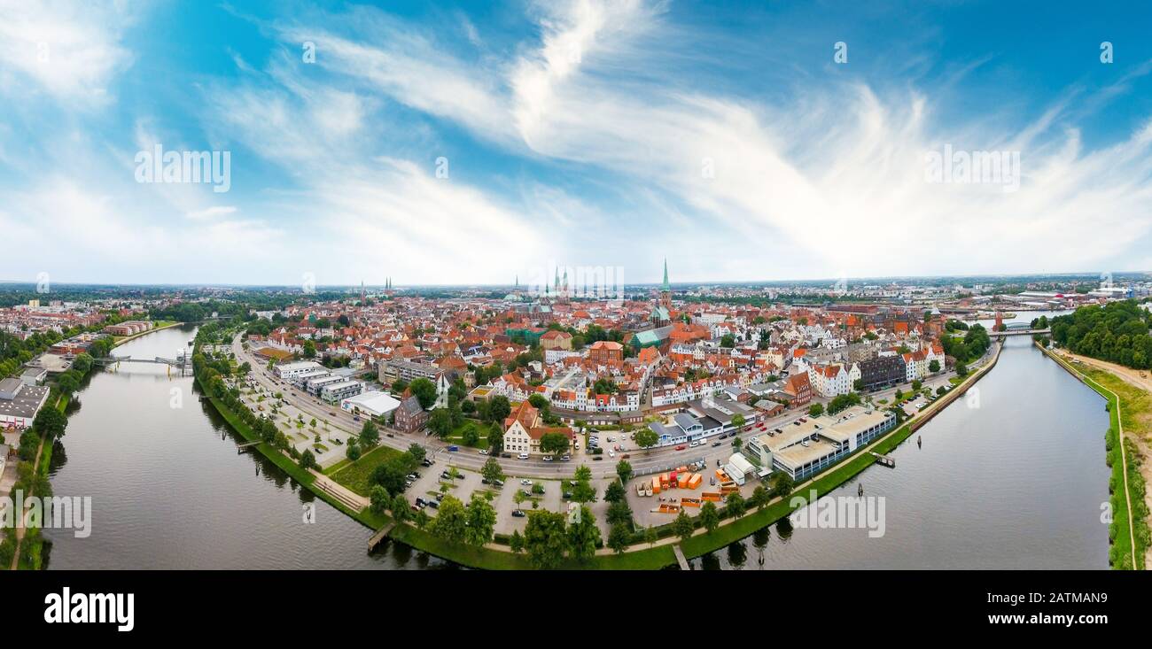 Sunset panorama hanseatic town hi-res stock photography and images - Alamy
